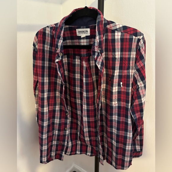 Brooklyn Industries | Shirts | Brooklyn Industries Red Black Plaid Long ...